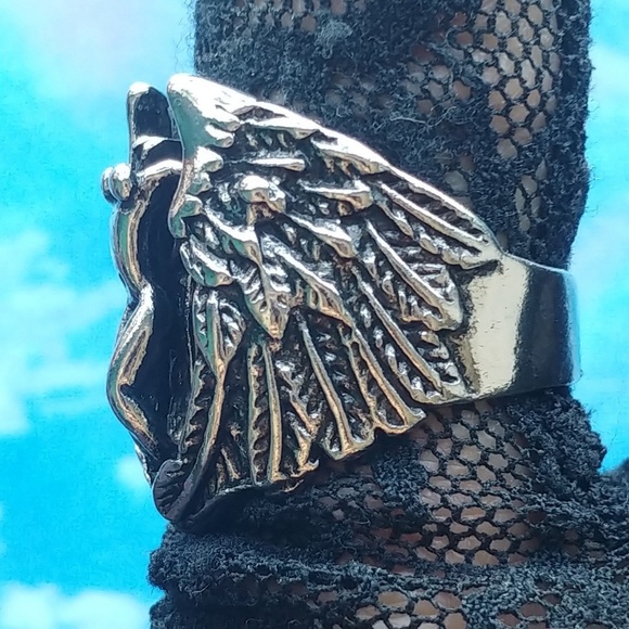 Handmade | Jewelry | Decapitated Crucified Angel Adjustable Steel Ring ...